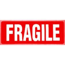 The Compliance Center USL8000 Red on White Fragile Labels FRAGILE 4X4 ...