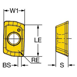 Sandvik Coromant 6851174 CoroMill® 390 Milling Insert, ANSI Code: 390R ...